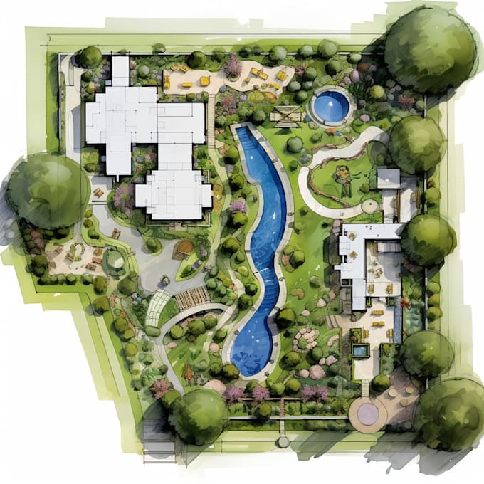 Build site plan, landscape, garden, backyard by Kazisuha8 | Fiverr