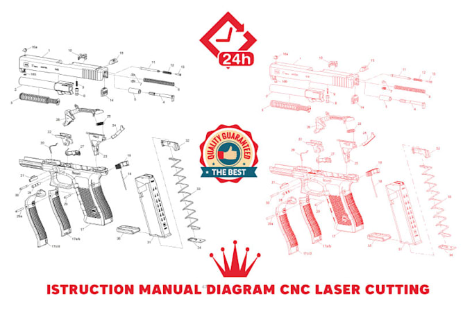 Draw vector line art drawing instruction manual diagram step by step by ...