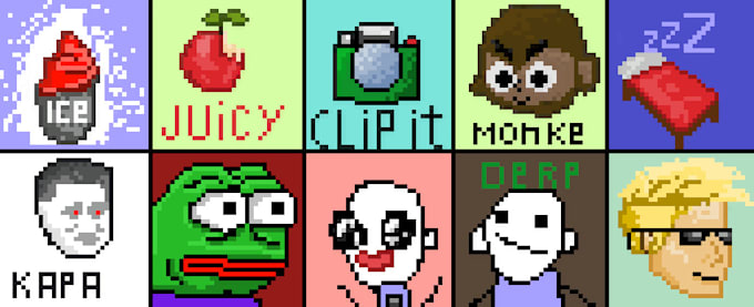 Draw pixel art for twitch , discord , game icons