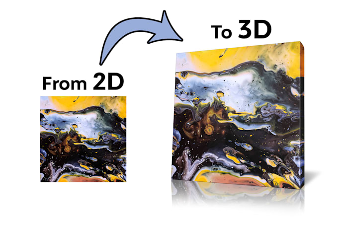 Make your 2d canvas image into a 3d canvas mockup by Mudasar678 | Fiverr