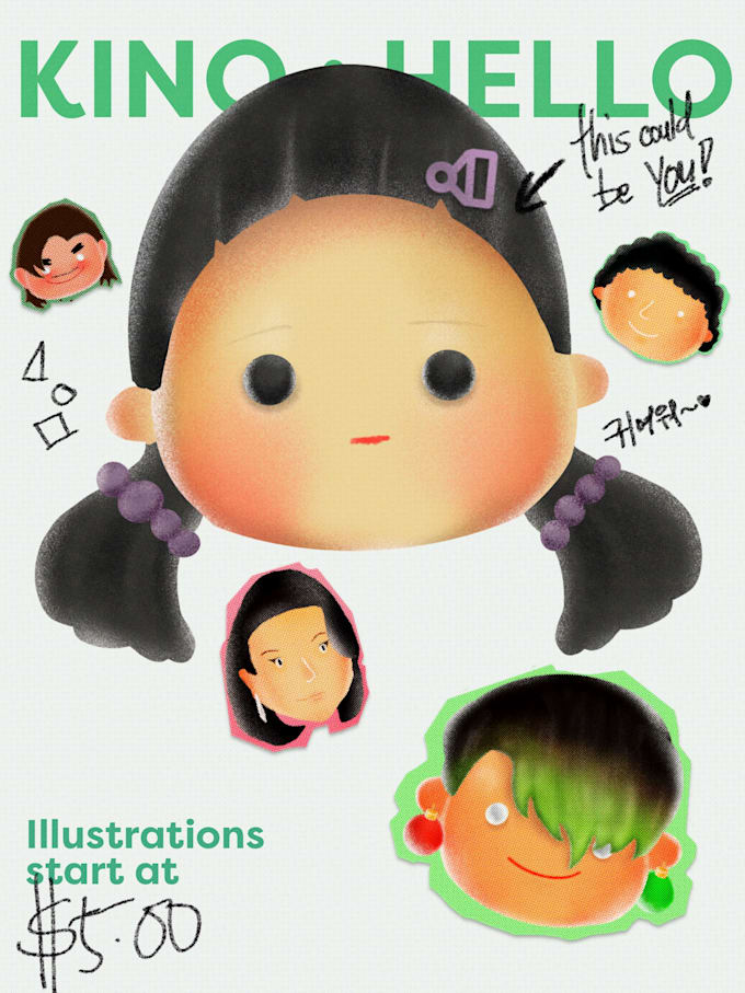 Draw you in this bubblehead cartoon style by Yahsohk | Fiverr