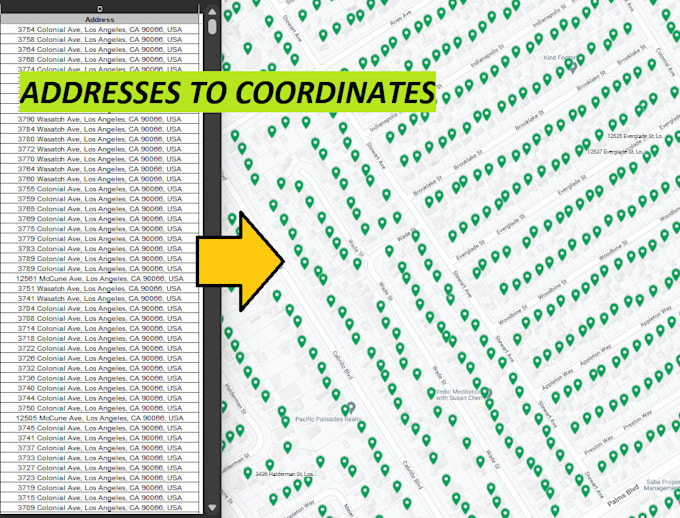 Convert coordinates into accurate addresses by Spatialwatchers | Fiverr