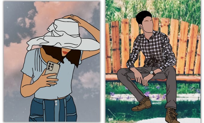 Draw amazing faceless digital portraits for you by Eshalkhalid | Fiverr