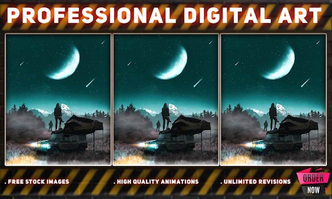 Create an astonishing digital art with animation by Inshal_nazif | Fiverr