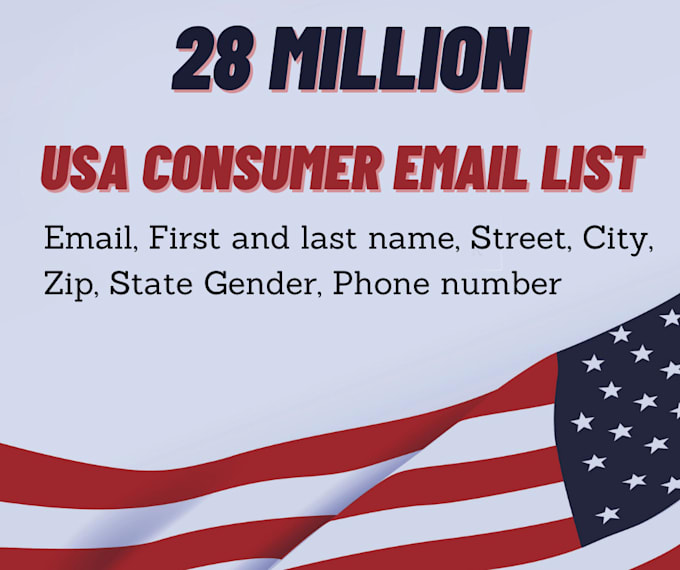 Provide 28 million usa consumer email list by Suryajai591 | Fiverr