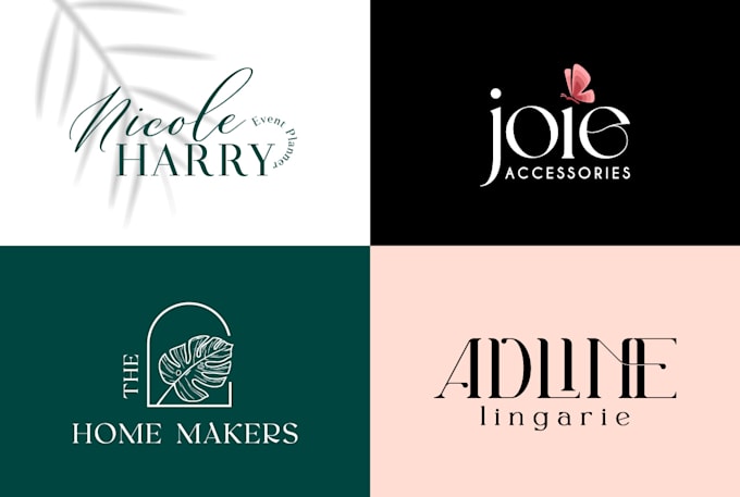 Design minimal feminine logo and branding kit by Faranstudios | Fiverr