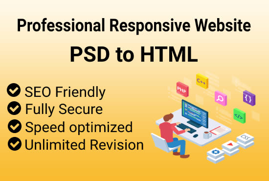 Convert psd to html responsive website using html css js by Songkor_ray | Fiverr