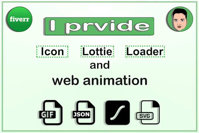 Create custom lottie,json and gif animation for logo,icon, web or app ...