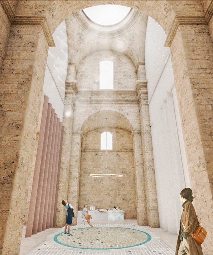 Render 3d architectural visualization using photoshop collage style by ...