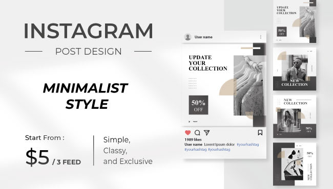Create instagram post design with minimalist style by Davanniar | Fiverr