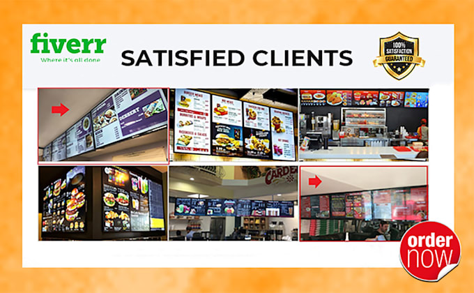 Design professional restaurant digital static tv menu screen by ...