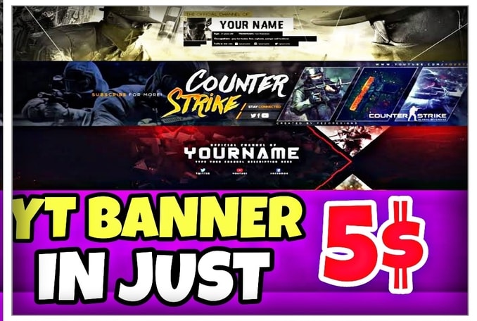Design a professional epic youtube banner by Danishsid24 | Fiverr
