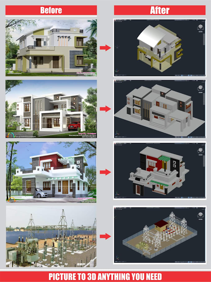 Make an architectural 2d and 3d drawings plans using autocad by Zeezu ...