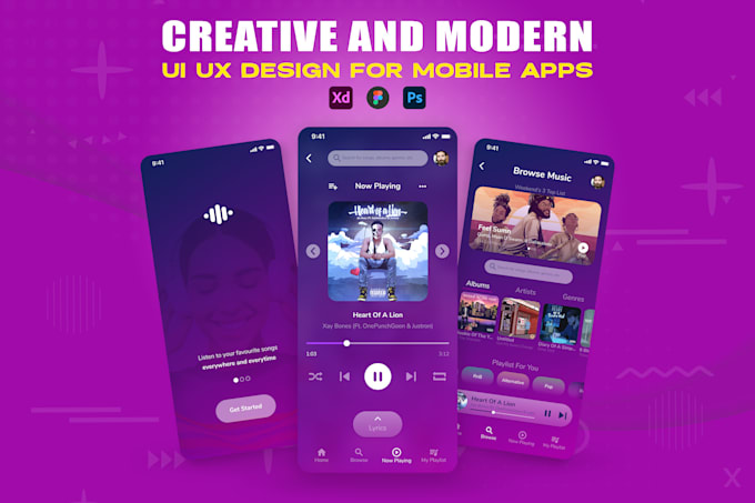Design creative and modern ui ux for mobile apps by Apandesign | Fiverr