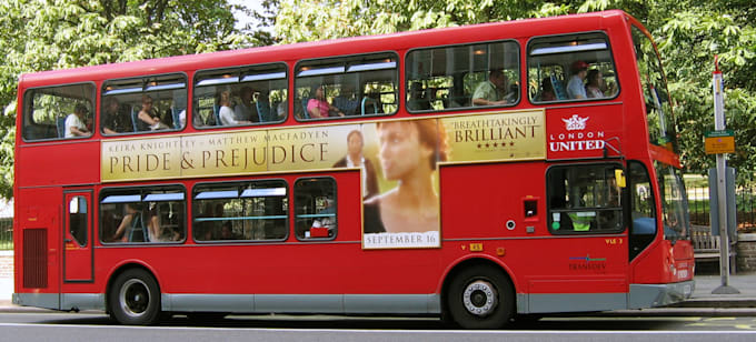 Put your ad on london double decker bus photo by Idesignlabs | Fiverr