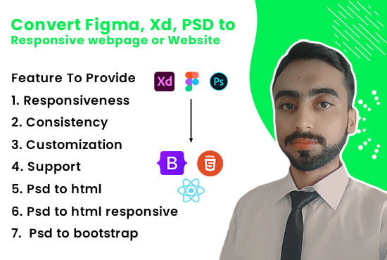 Convert figma, xd, psd to react js, next js, html website by ... Convert figma, xd, psd to react js, next js, html website by ...