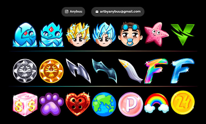 Twitch sub and cheer badges, icons points rewards by Anybuu | Fiverr