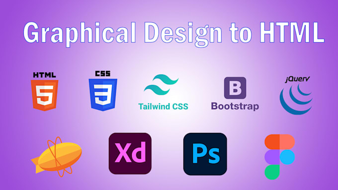 Convert design to html page with bootstrap tailwind jquery by ...