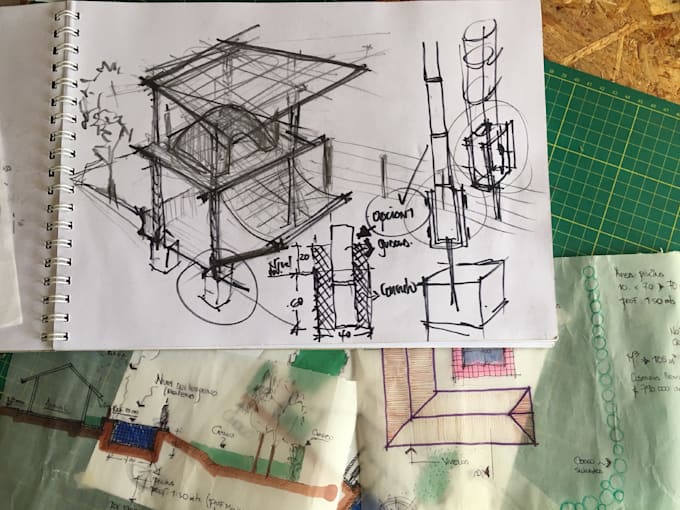 Quick architecture designs are made at the sketch level by hand by ...