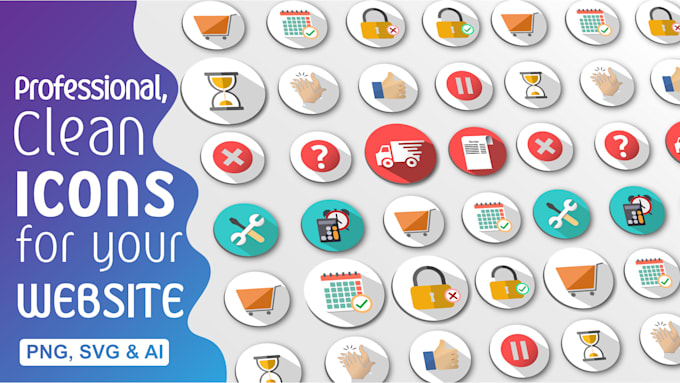 Create custom flat icons for website and apps by Shawon300 | Fiverr