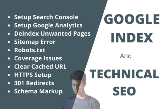 Do google index technical seo schema markup analytics setup by Rahi003 | Fiverr