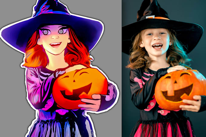 Do magical disney style digital ink drawing from your photo by ...