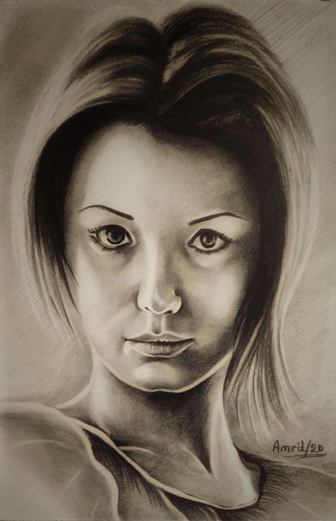 Make realistic portraits based on given photos by Amritangshumahi | Fiverr