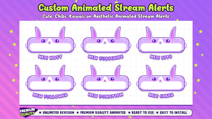 Create custom cute animated stream alerts for twitch, youtube or ...