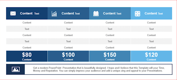 Create amzing infographic price tables in only hours by Glorythink | Fiverr