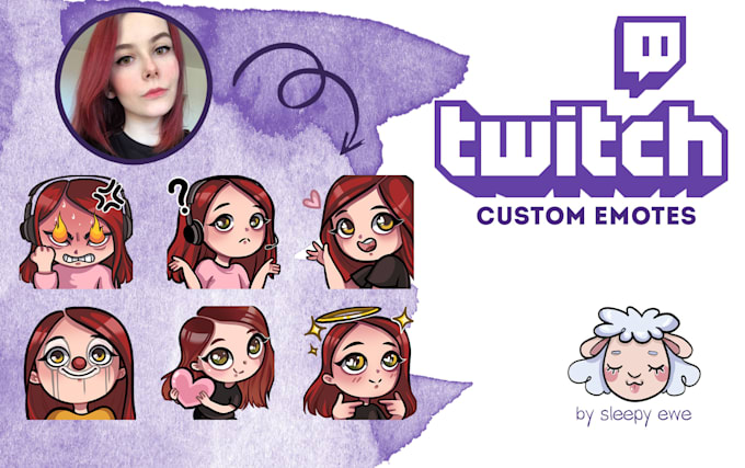 Make custom emotes or badges for you by Sleepy_ewe | Fiverr