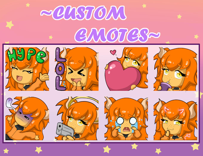Draw custom twitch emotes by Jane_pumpkin | Fiverr