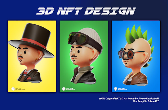 Create custom 3d nft collection or nft art design with nft traits by ...