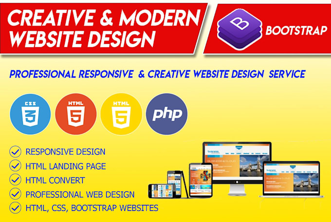 Develop responsive website bootstrap html css, javascript by Mudasirkhan882 | Fiverr