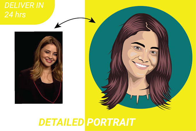 Draw highly cartoon portrait illustration from your photo in 24 hours ...