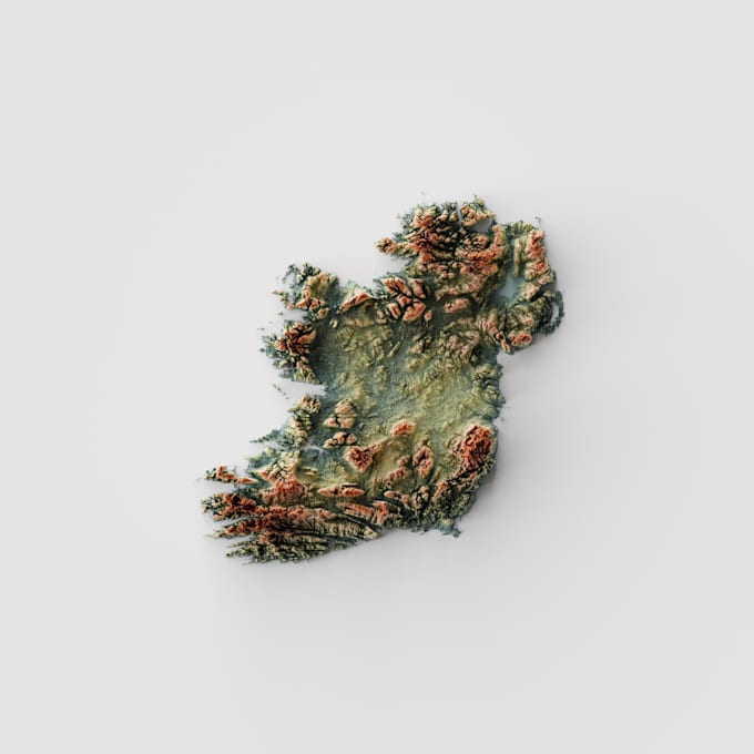 Make a custom 3d shaded relief map of any area by Forcoforce | Fiverr