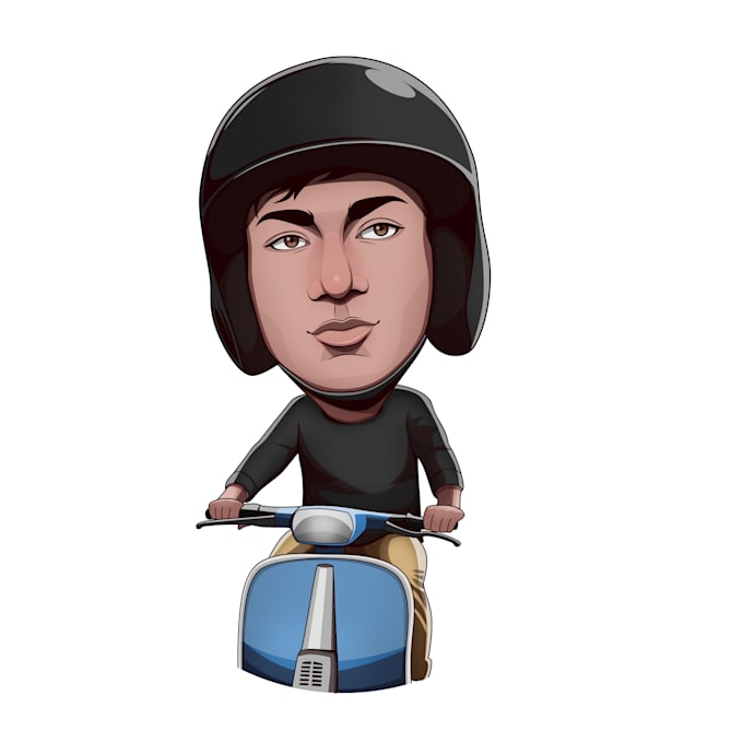 Make cartoon caricature headshot avatar from photo by Naufalazis | Fiverr