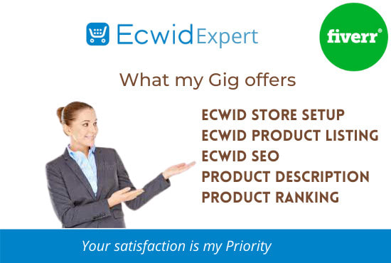 Set up redesign ecwid online store ecwid product listing and ecwid seo ...