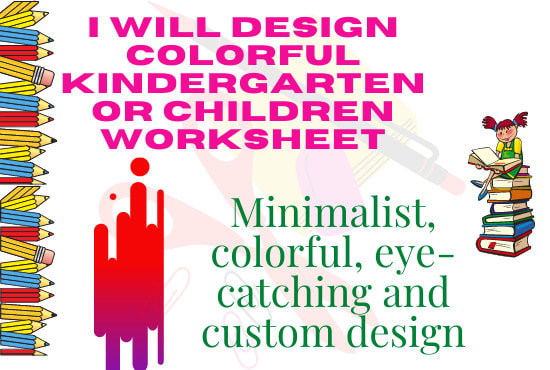 Design colorful kindergarten worksheet or children worksheet by ...