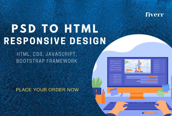 Convert psd to html responsive website by Mdsakil_ahmed | Fiverr