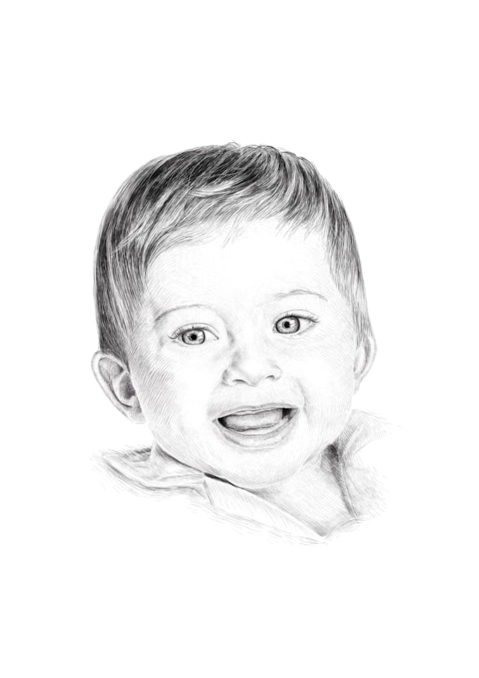 Draw a realistic child portrait from a photo by Daybydayprints | Fiverr
