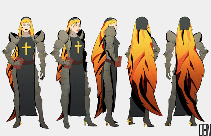 Illustrate a character model sheet by Davidnewellart | Fiverr