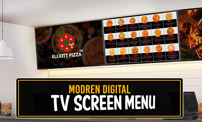 Design static tv screen food menu or digital menu tv menu board for ...