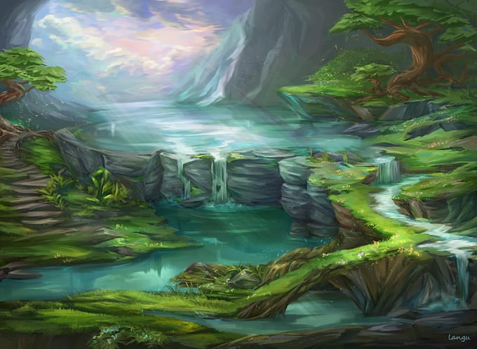 Draw environment concept art or background by Langngu | Fiverr
