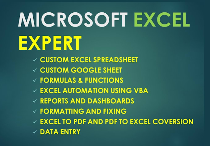Create custom excel spreadsheets template, google sheets, vba, formula macro by Mamoonkhan514 ...