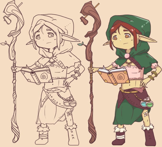 Draw 2d character concepts for your game by Amesa14 | Fiverr