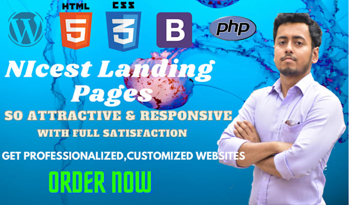 Create attractive landing pages by using html, css and wordpress by ...