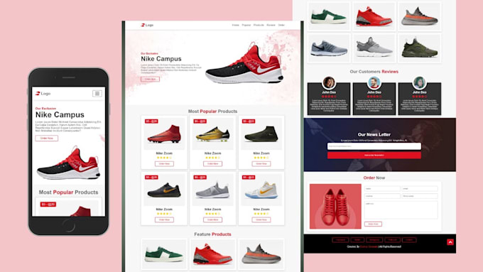 Modern responsive website with html css material ui react js by Waliahmad147 | Fiverr