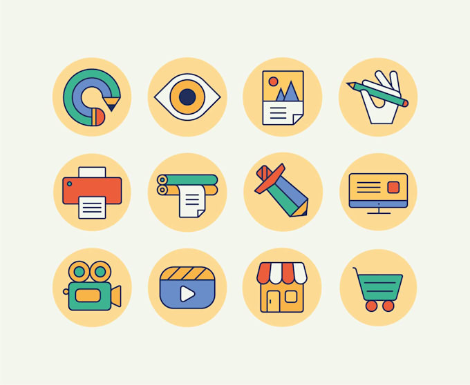 Design custom high quality vector graphic icons by Uniquedesign55 | Fiverr