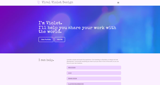 Build you a beautiful portfolio website by Viralviolet | Fiverr