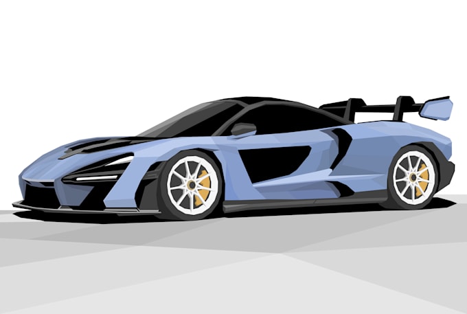 Make low poly geometric 2d vector car and others object by Zulvikar ...